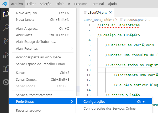 Como mudar a codificação padrão no VSCode – Terminal de Informação