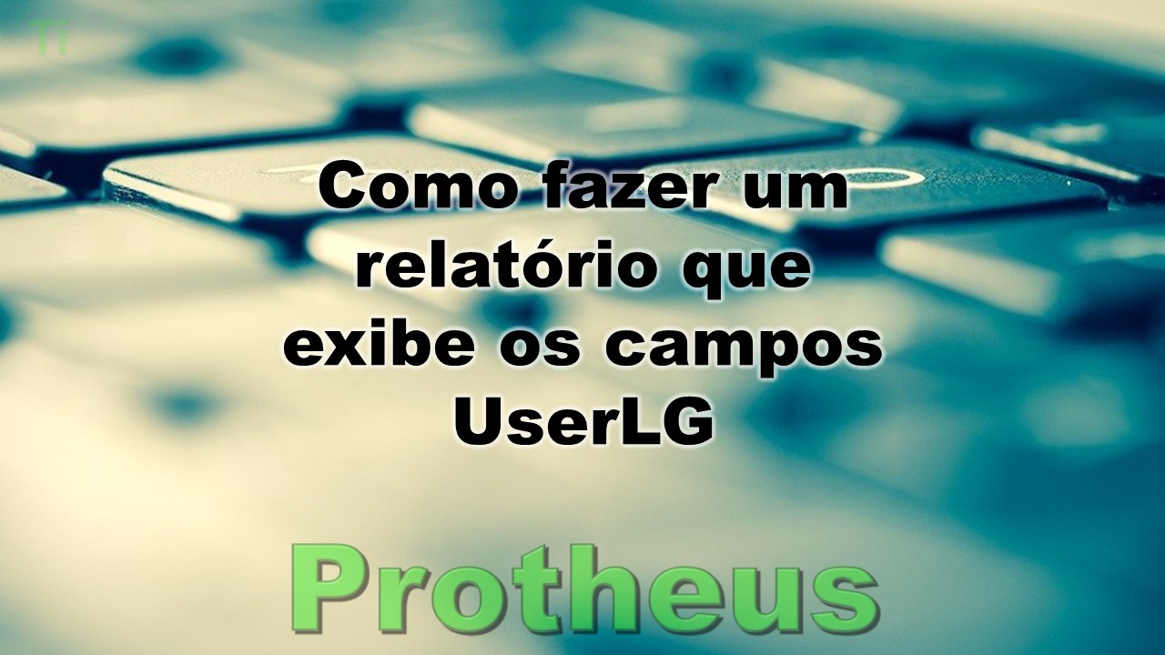 Como fazer um relatório lendo os campos UserLG | Terminal de Informação