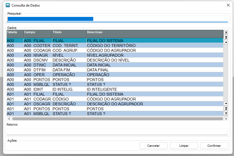 Tela que Executa Consultas SQL via AdvPL – Terminal de Informação